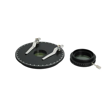 Simple Rotating Polarizer Kit For Microscope With Stage Plate Clips