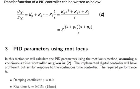 solved transfer function of a pid controller can be written