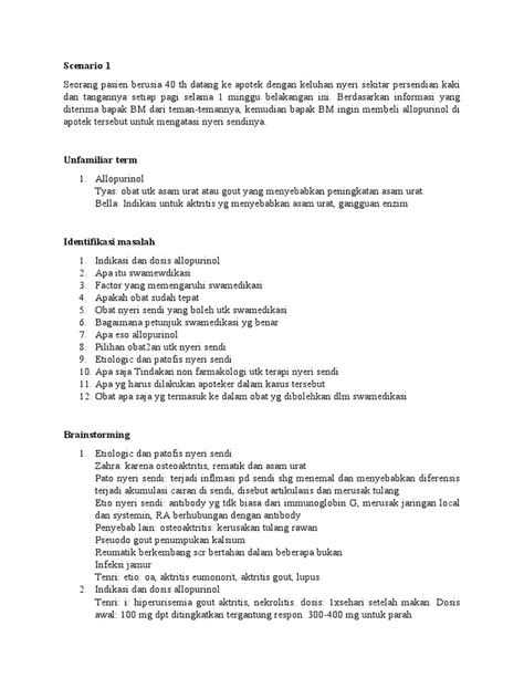 Scenario 1 Pertemuan 1 Blok 20 Tutorial 5 Pdf