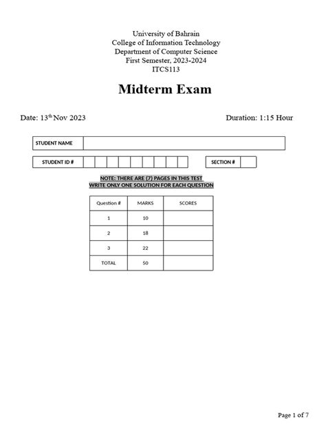 113 Exam1 Tagged Pdf Computer Programming Software Engineering