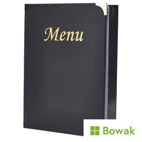 Menu Holders A4 Menu Holder Black 8 Pages Bowak