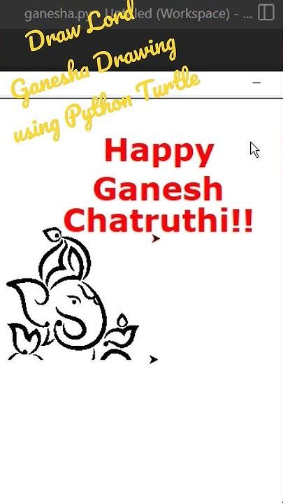 Lord Ganesha Drawing Using Python Turtle😍 Shorts Youtubeshorts Coding Python Ganesha Youtube