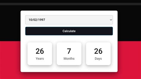 How To Make Age Calculator Using Html Css And Javascript Javascript