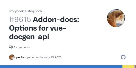 Addon Docs Options For Vue Docgen Api · Issue 9615 · Storybookjsstorybook · Github