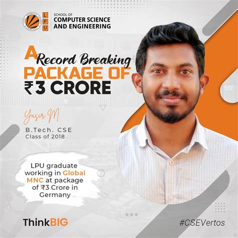 Scse Lpu Lpuuniversity Computerscienceengineering Thinkbig Engineering Congratulations