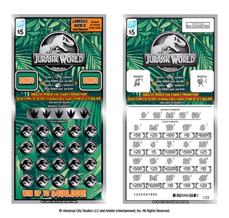 Jurassic Park Instant Tickets Illinois Lottery
