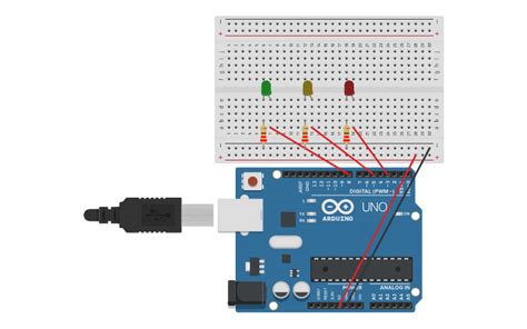 Circuit Design Semáforo Con Arduino Tinkercad