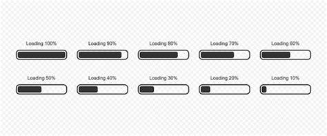 premium vector loading bar progress icons set the loading process is from 10 to 100 percent