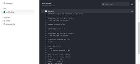 Unit Testing Successful