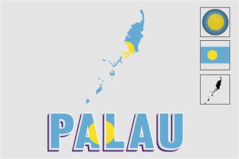 Palau Flag And Map In A Vector Graphic 41935372 Vector Art At Vecteezy
