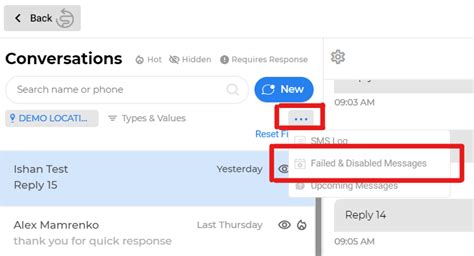 Viewing Failed Disabled Messages ClubReady Connect