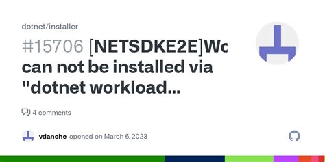Netsdke2e Workload Can Not Be Installed Via Dotnet Workload Update