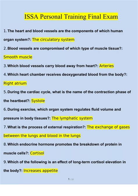 Issa Personal Training Final Exam 2025 Questions And Answers 2025 2026 Verified Answers