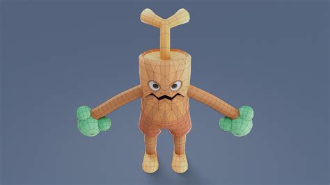 3d Model Cartoon Characters Medium Stumpy Warrior Vr Ar Low Poly