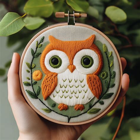 🦉 Whimsical Owl Hand Embroidery Pattern Owl Embroidery Pattern Cute