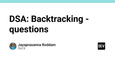 Dsa Backtracking Questions Dev Community