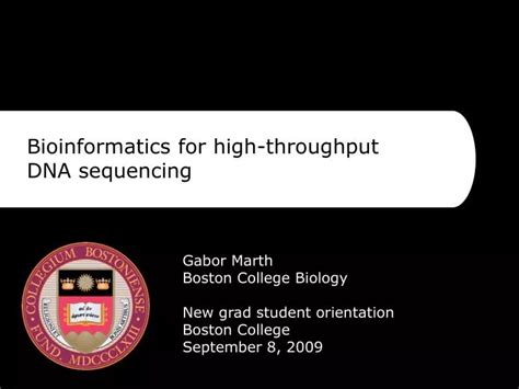 Ppt Bioinformatics For High Throughput Dna Sequencing Powerpoint Presentation Id2313430