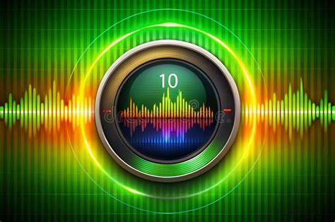 Dynamic Audio Spectrum Visualization Circular Display With Countdown Timer Green Background And