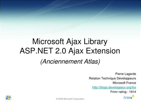 Ppt Microsoft Ajax Library Aspnet 20 Ajax Extension Anciennement