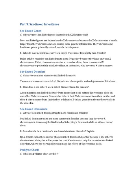 Sex Linked Inheritance Pdf