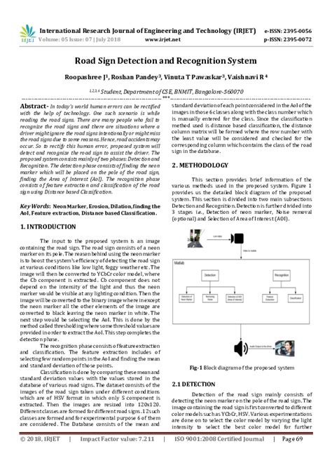Pdf Road Sign Detection And Recognition System