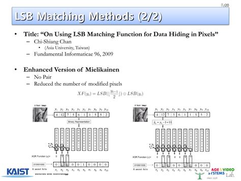 PPT The Optimal Method For Data Hiding Based On LSB Matching Using