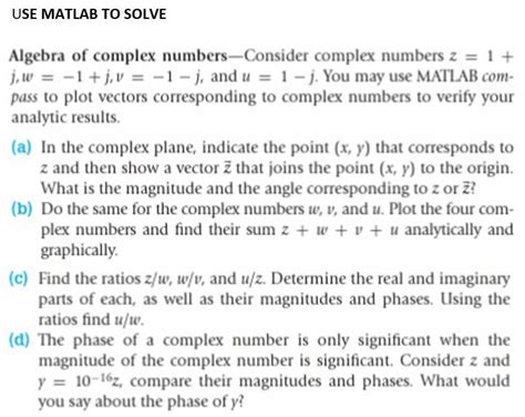 Solved 0 21 Algebra Of Complex Numbers Consider Complex Chegg Com
