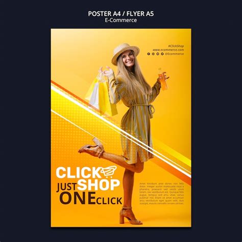 그라디언트 전자 상거래 포스터 템플릿 무료 Psd 파일