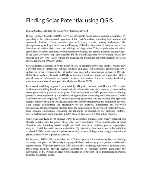 Finding Solar Potential Using Qgis Pdf Solar Power Photovoltaics