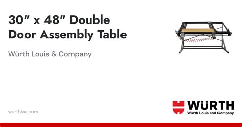 30 X 48 Double Door Assembly Table Würth Louis And Company