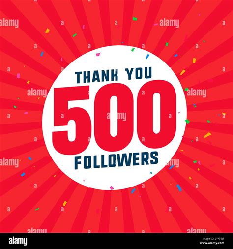Thank You 500 Hundred Internet Followers Celebration Template Design