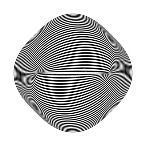 Abstract Op Art Lines Pattern With 3d Illusion Effect Stock Vector Illustration Of Rounded
