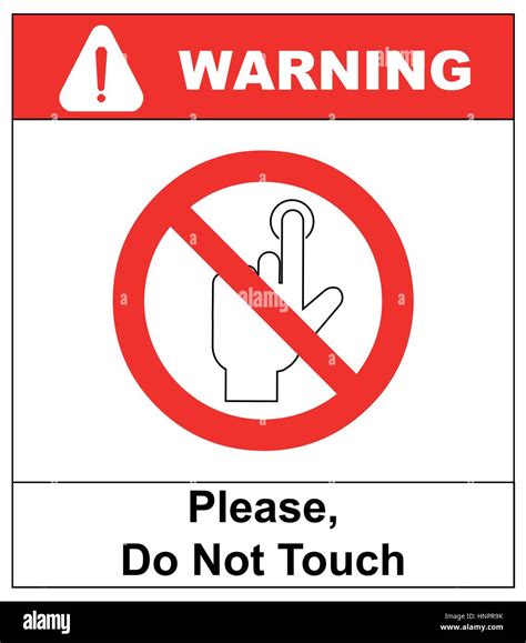 Do Not Touch Sticker Vector Warning Banner No Touchscreen General Red Prohibition Circle