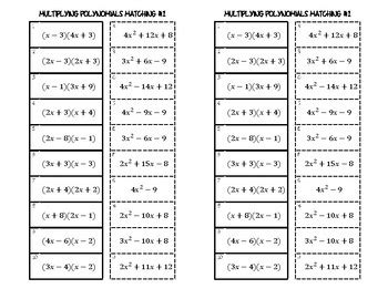 INB MATCHING Multiplying Polynomials Differentiated By Algebra Is My Domain