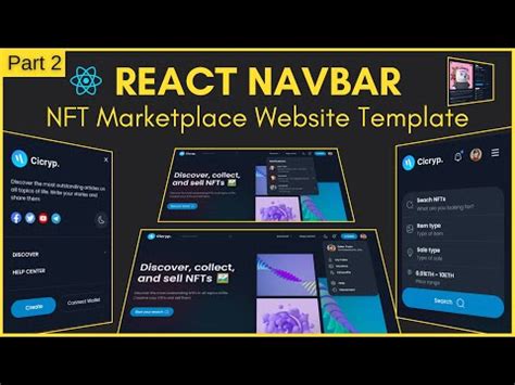 Create Navigation Bar In React Js React Mega Menu Responsive NavBar NFT Marketplace Template