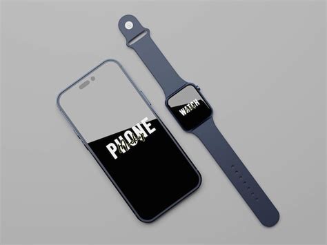 3d 렌더링된 스마트 시계 및 전화 디스플레이 모형 프리미엄 Psd 파일