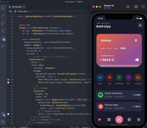 Beautiful Wallet UI Built With Flutter LaptrinhX