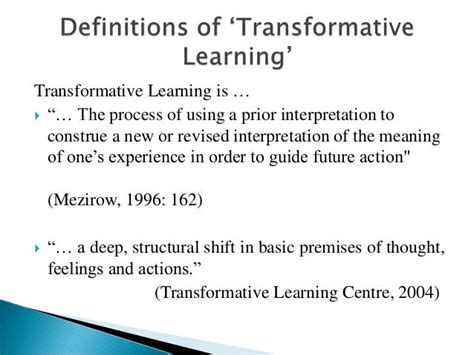 Transformative Learning