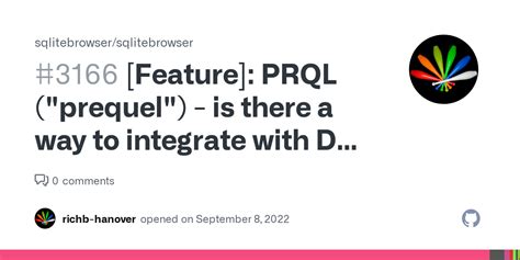 [feature] prql prequel is there a way to integrate with db browser for sqlite · issue