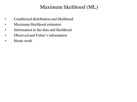 PPT Maximum Likelihood ML PowerPoint Presentation Free Download ID