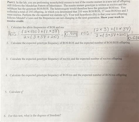 Solved Part 1 In The Lab You Are Performing Monohybrid Chegg Com