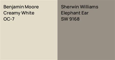 Benjamin Moore Creamy White Vs Sherwin Williams Elephant Ear Comparison