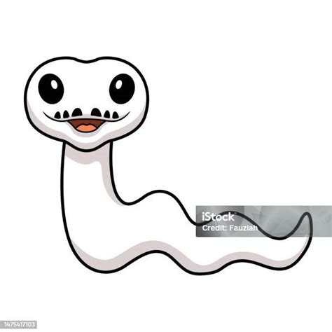 น่ารักสีขาว Leucistic ลูกงูหลามการ์ตูนงู ภาพประกอบสต็อก ดาวน์โหลดรูปภาพตอนนี้ Leucism การ