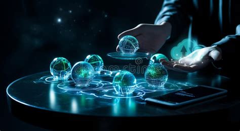 Ai Generative Businessman Using Mobile Smartphone On Global Network Connection Stock