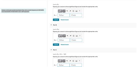 Solved Design A Unity Gain Parallel Bandreject Filter With A Chegg