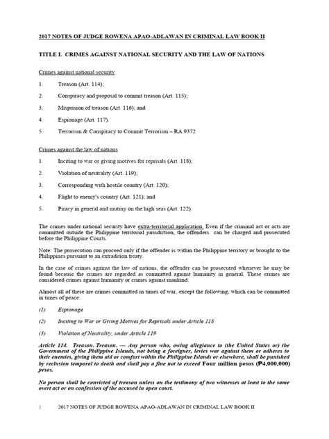 2017 Notes Of Judge Rowena Apao Adlawan In Titles 1 To 2 Of The Revised Penal Code Download