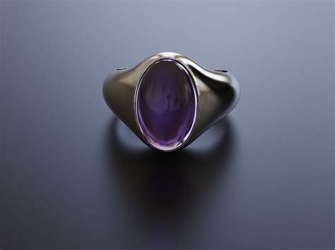 Custom Cabochon Ring 3d Model