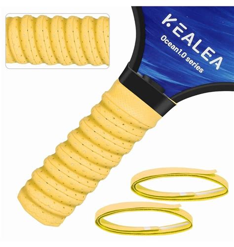 Kealea 피클볼 패들 그립 테이프볼록한 리지 포함 테니스 및 배드민턴 라켓용 두꺼운 핸들 랩 테이프 티몬