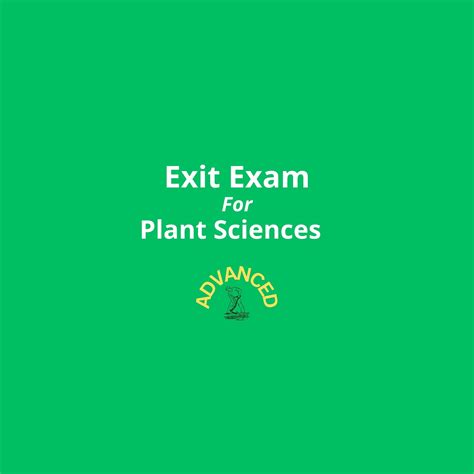 Exit Exam For Plant Sciences Advanced Learnethiopia