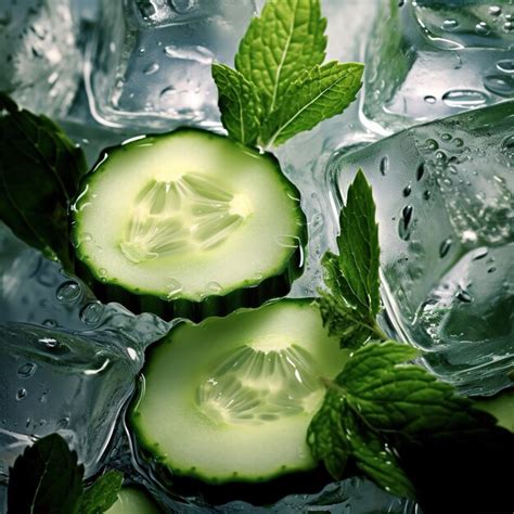 Premium Ai Image Fresh Cucumber Slices